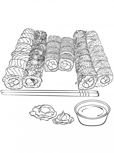Sushi coloring pages