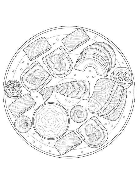 Sushi coloring pages