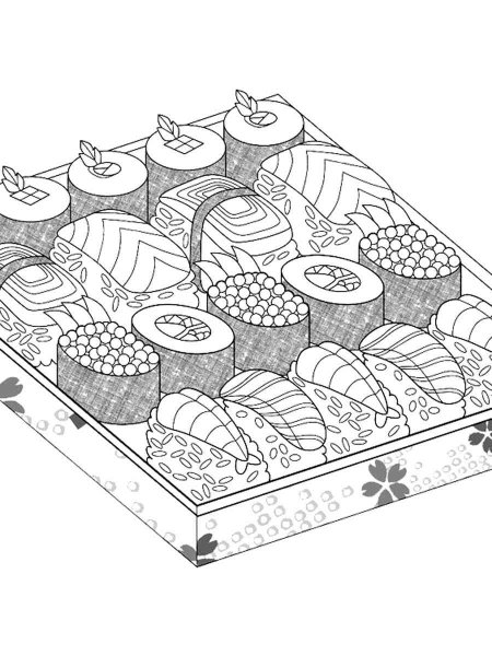 Sushi coloring pages