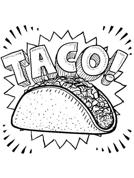Taco coloring pages