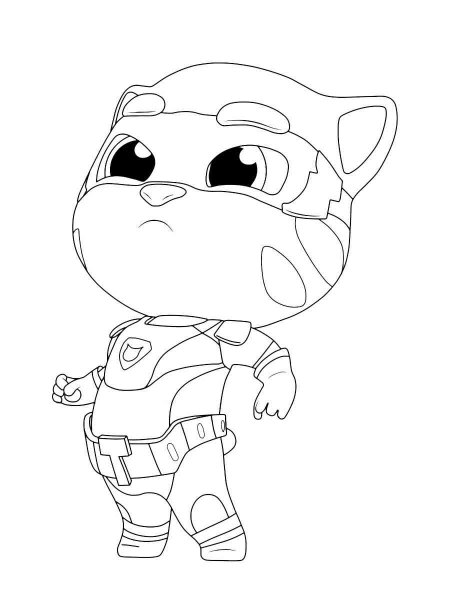 Talking Tom: Heroes coloring pages. Downlo