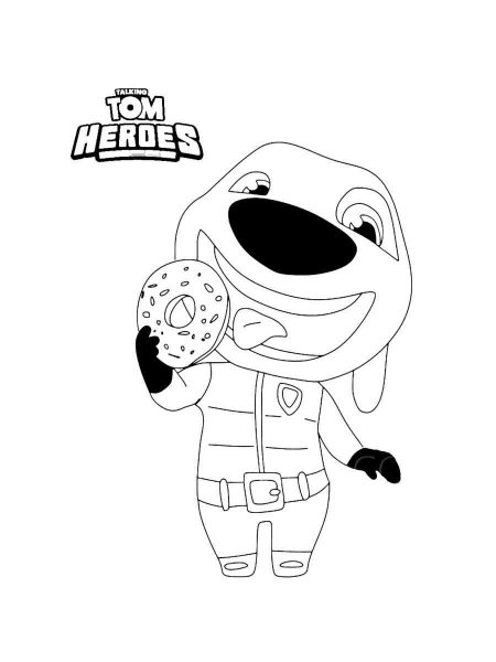 Talking Tom: Heroes coloring pages. Downlo