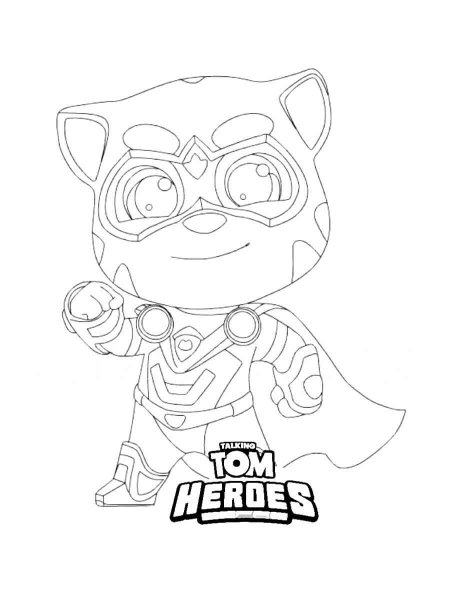Talking Tom: Heroes coloring pages. Downlo