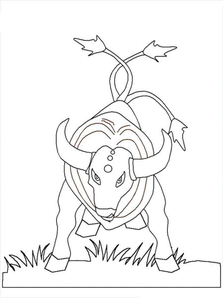Tauros Pokemon coloring pages