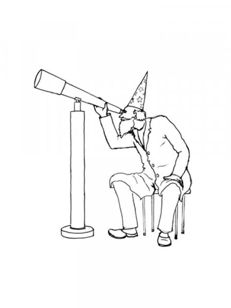 Telescope coloring pages