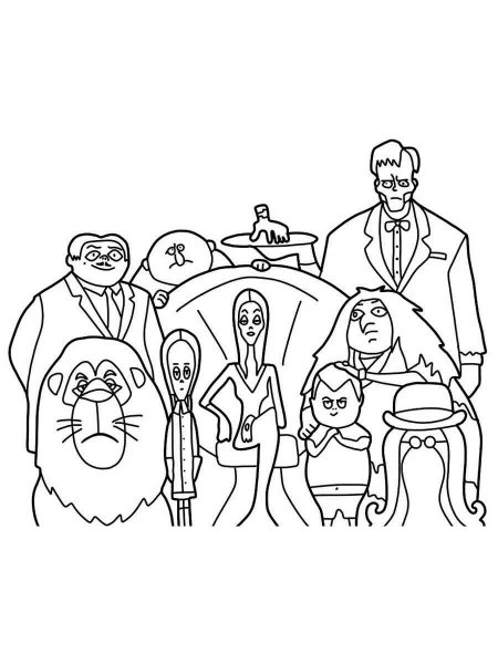 The Addams Family coloring page - Free printable