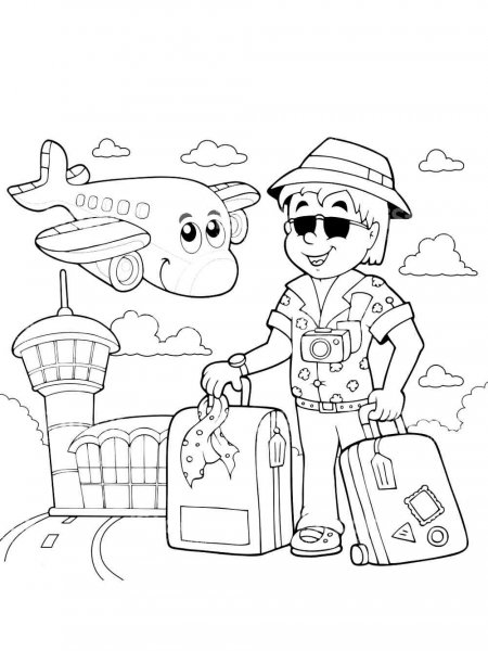Tourist coloring pages