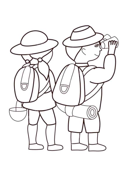Tourist coloring pages