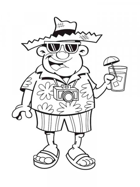 Tourist coloring pages
