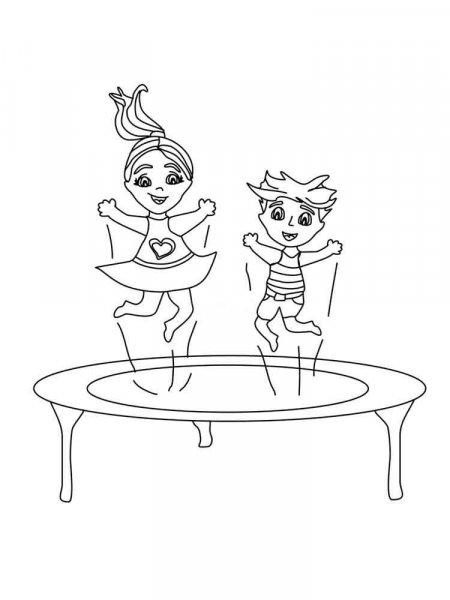 Trampoline coloring pages