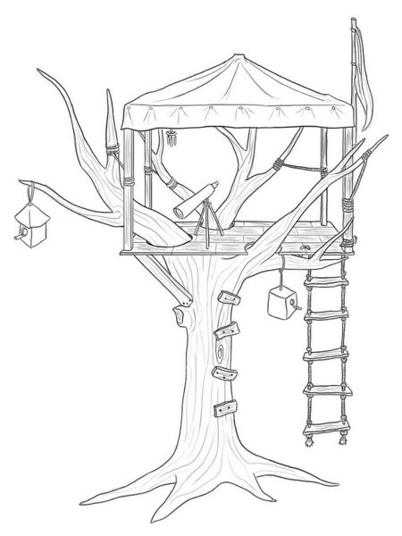 Tree house coloring pages