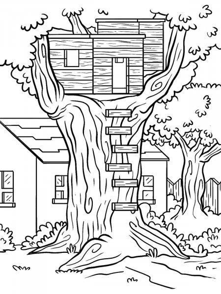 Tree house coloring pages