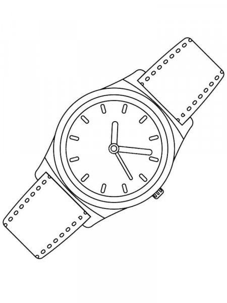 Watch and Clock coloring pages