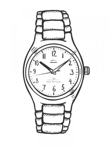 Watch and Clock coloring pages