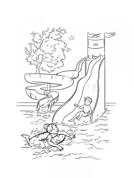 Water park coloring pages
