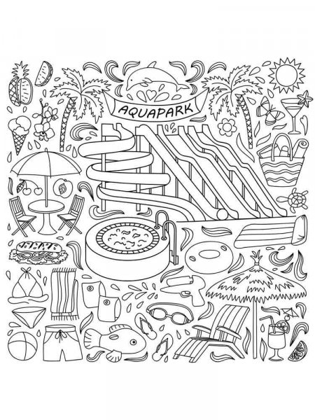 Water park coloring pages