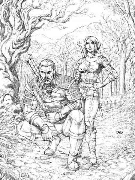 Witcher coloring pages