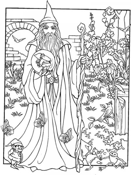 Wizard coloring pages