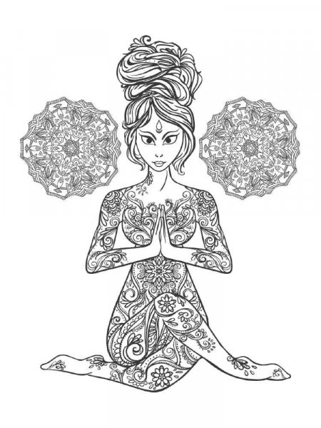 Yoga coloring pages