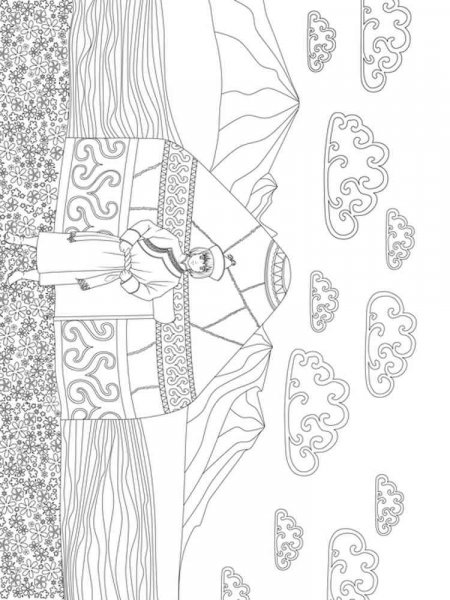 Yurt coloring pages
