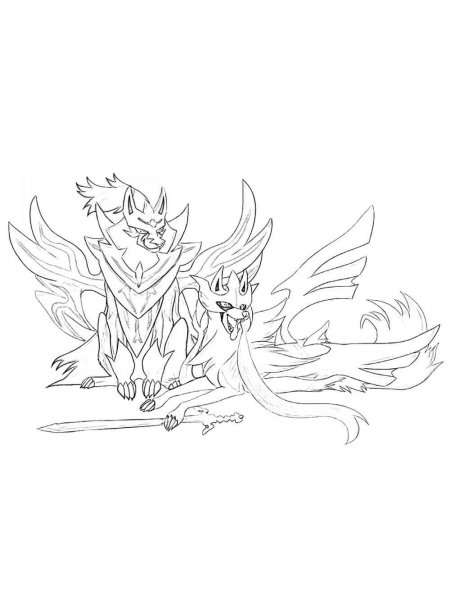 Pokemon Zacian coloring pages - Free Printable