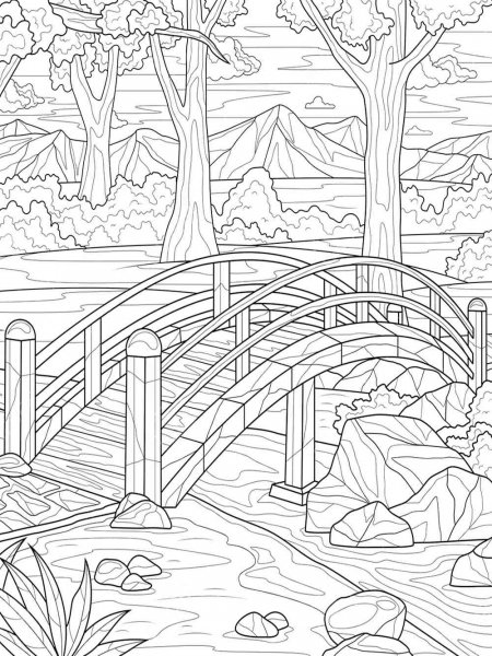 Bridge coloring pages