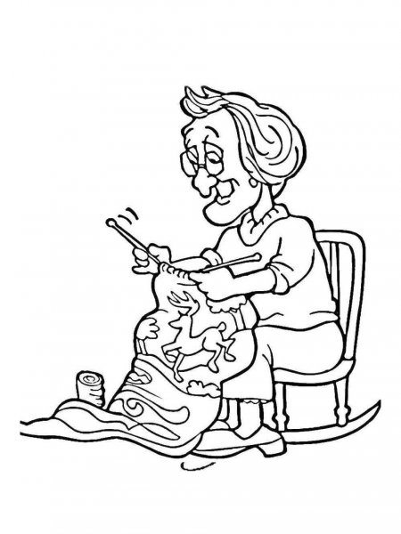 Grandma coloring pages