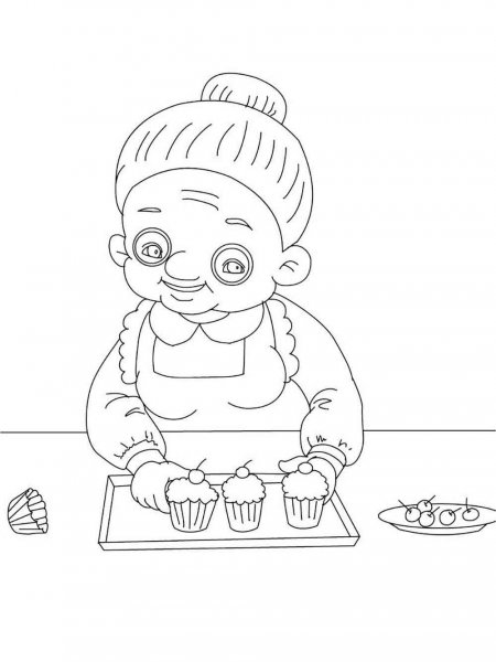 Grandma coloring pages