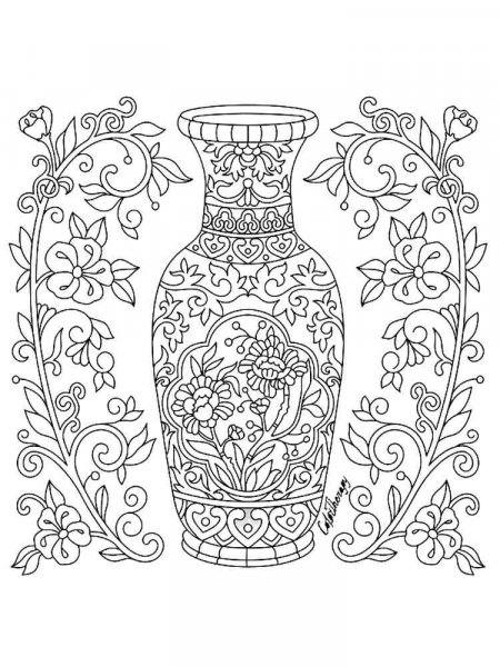 Vase coloring pages