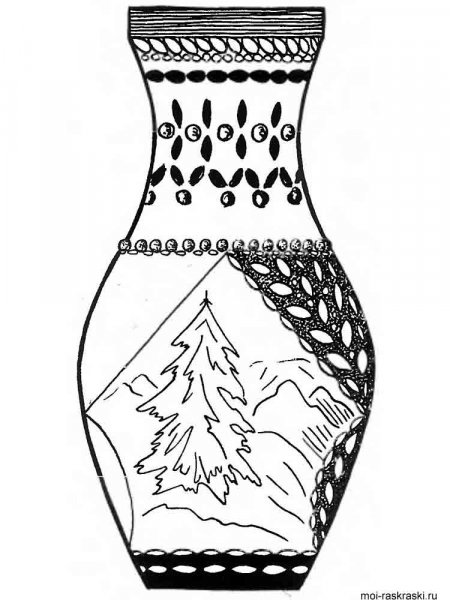 Vase coloring pages