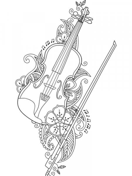 Violin coloring pages