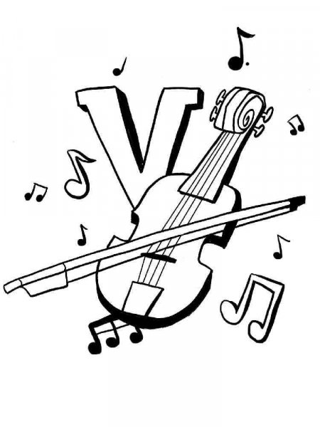 Violin coloring pages