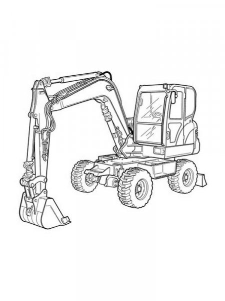 Excavator coloring pages