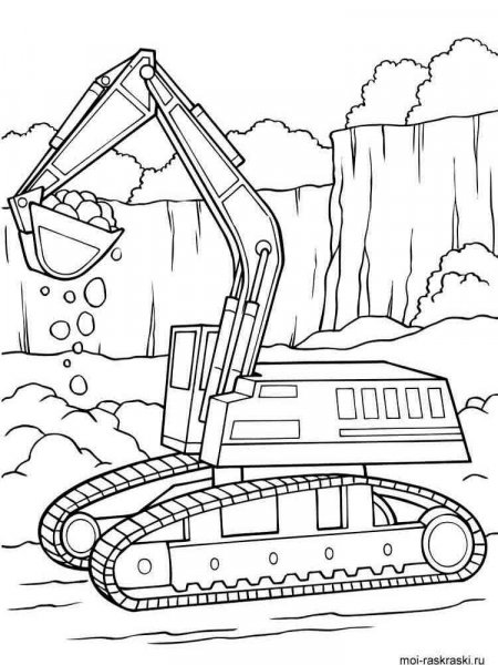 Excavator coloring pages