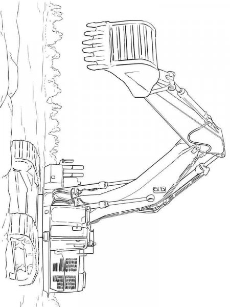 Excavator coloring pages