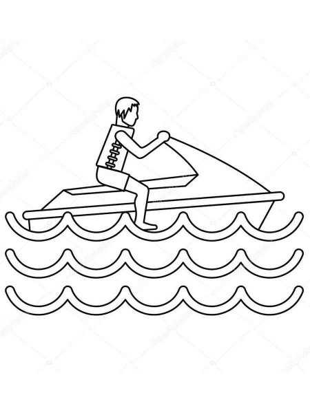 Jet Ski coloring pages