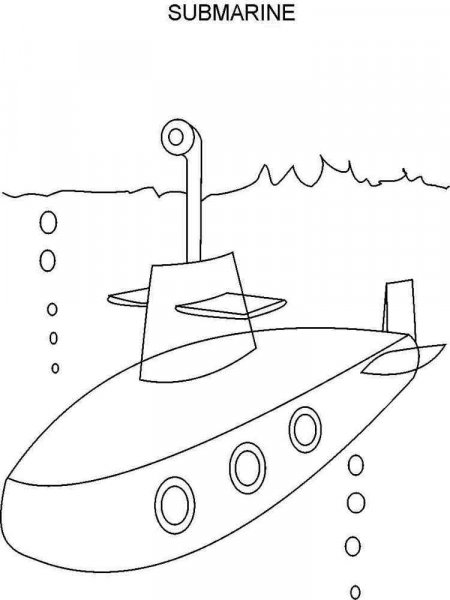 Submarine coloring pages