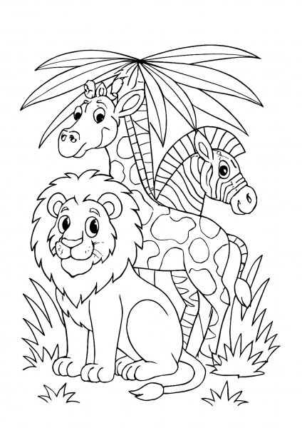 African Animals coloring pages