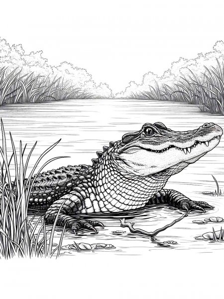 Alligator coloring pages
