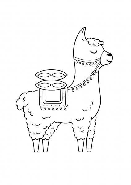 Alpaca coloring pages