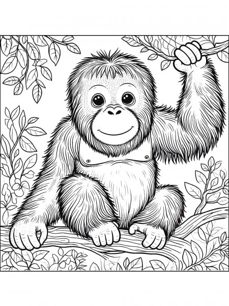Monkey coloring pages