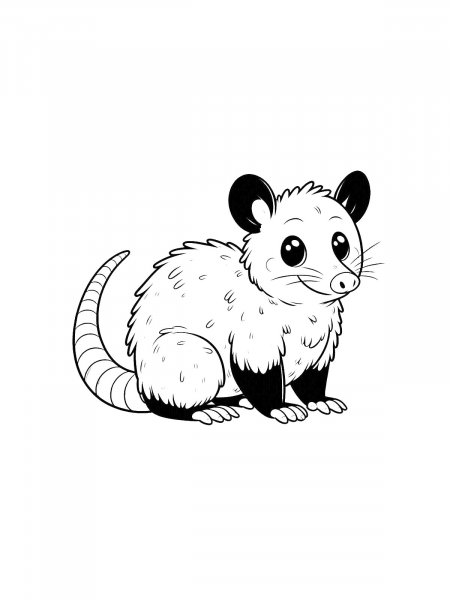 Opossum coloring pages