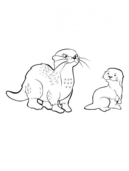 Otter coloring pages