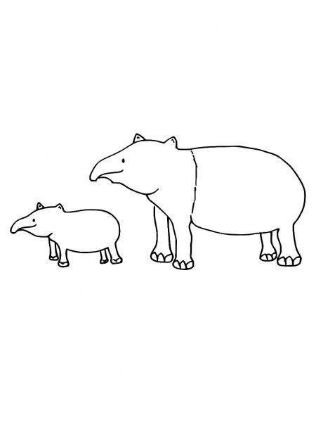Tapir coloring pages