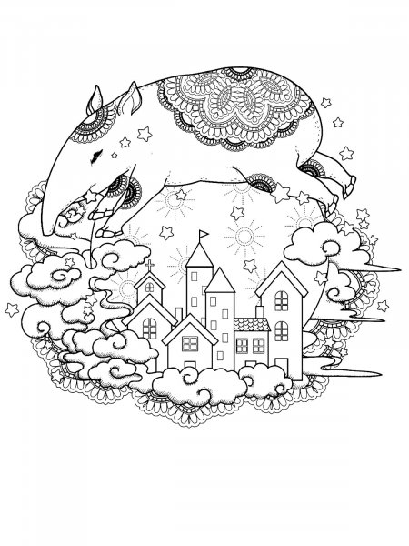 Tapir coloring pages