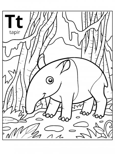 Tapir coloring pages