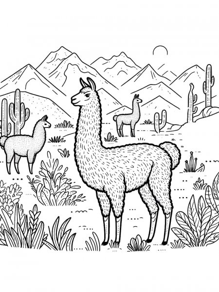 Vicuna coloring pages