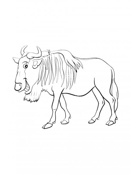 Wildebeest coloring pages