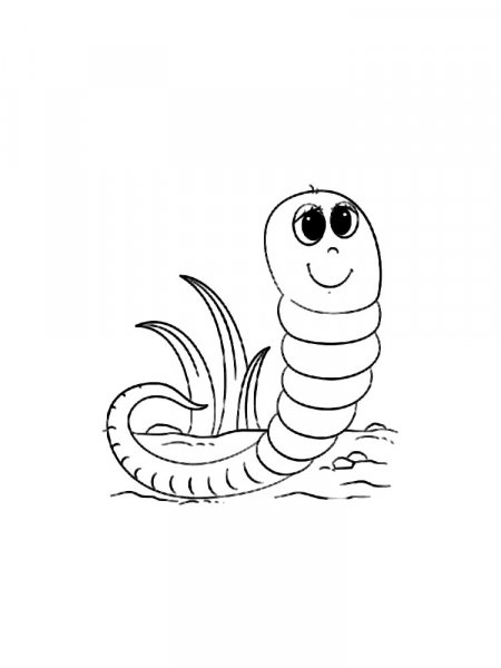 Worm coloring pages