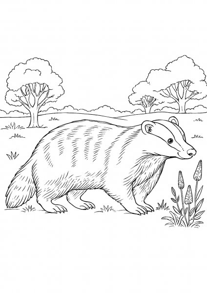 Badger coloring pages